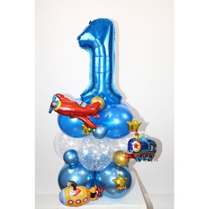 DIY Large 5ft Blue Birthday Balloon Sculpture, Travel Theme Around the ...