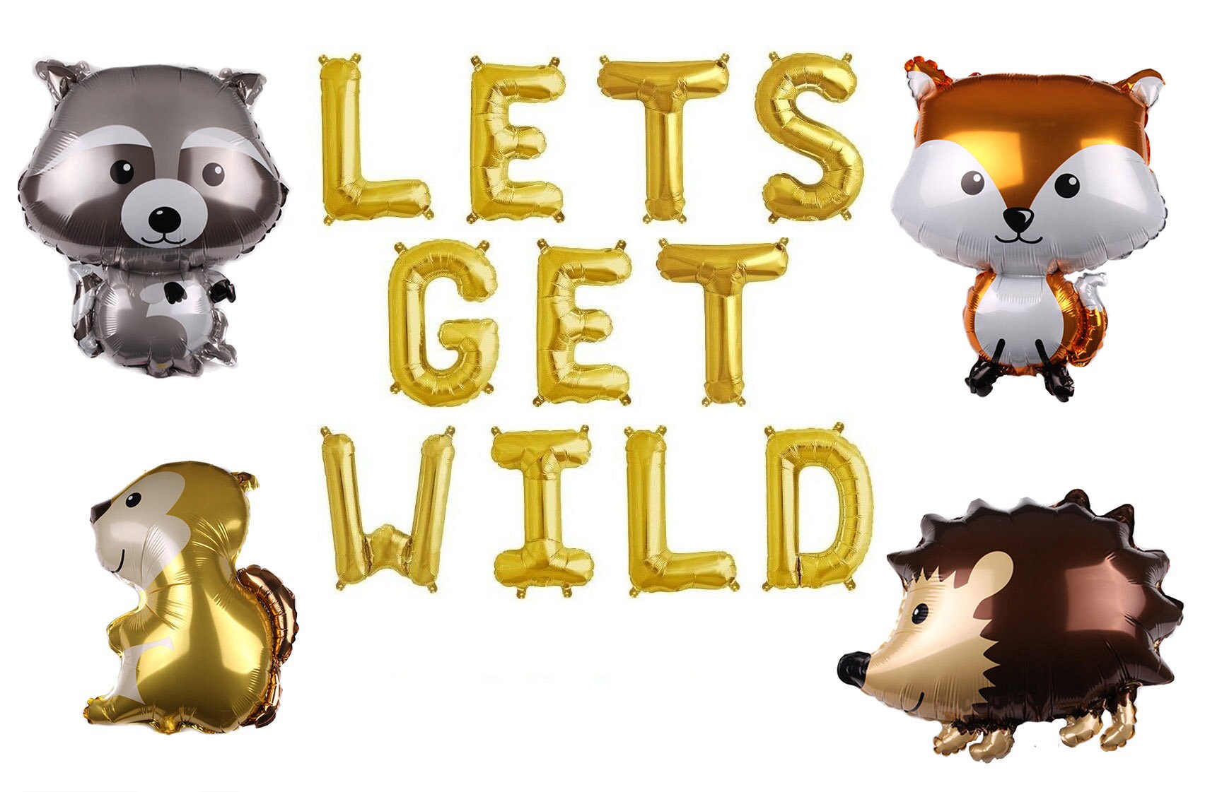 Birthday Party Banner, Let's Get Wild Balloon, Let's Get Wild Letter ...
