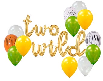 Editable TWO Wild Water Bottle Label Jungle Girl 2nd Birthday - Etsy