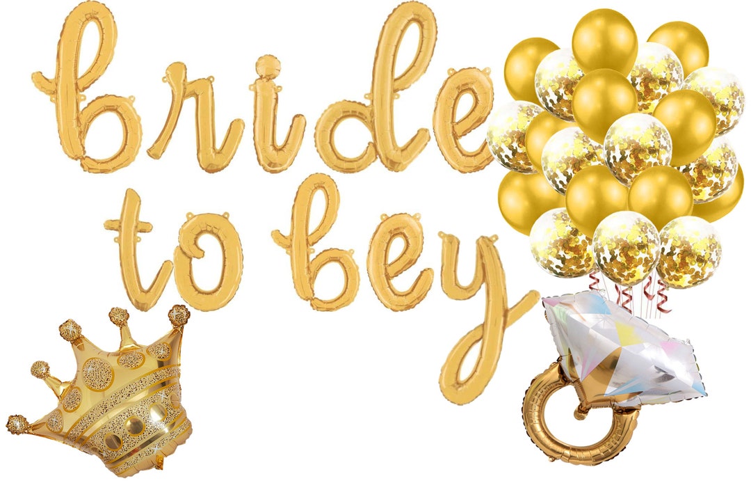 BRIDE TO BEY Balloons Cursive Script Bachelorette Queen Bride Party ...