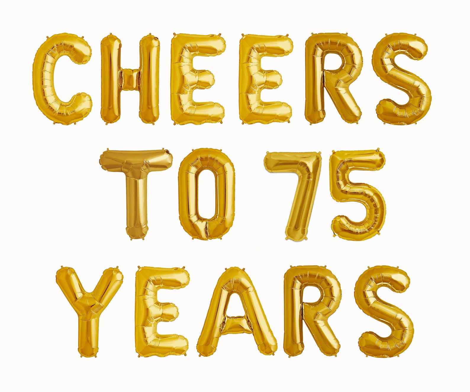 Cheers to 75 Years, 75th Birthday Banner, Happy Birthday Banners, Gold ...