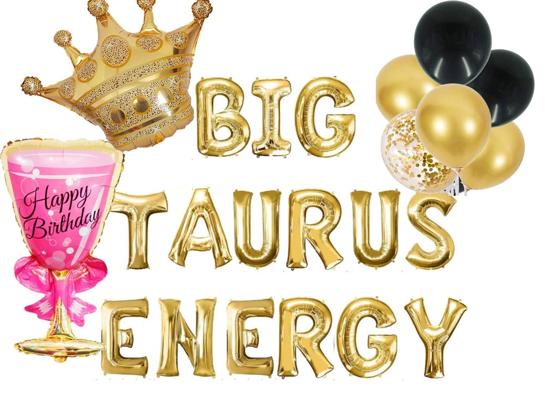 BIG TAURUS ENERGY 21st Birthday Decorations Spring Energy Balloon Banner Birthday Party ...