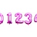 32 Inch PINK Number Balloons Air Filled 32" Mylar Number 1 2 3 4 5 6 7 ...