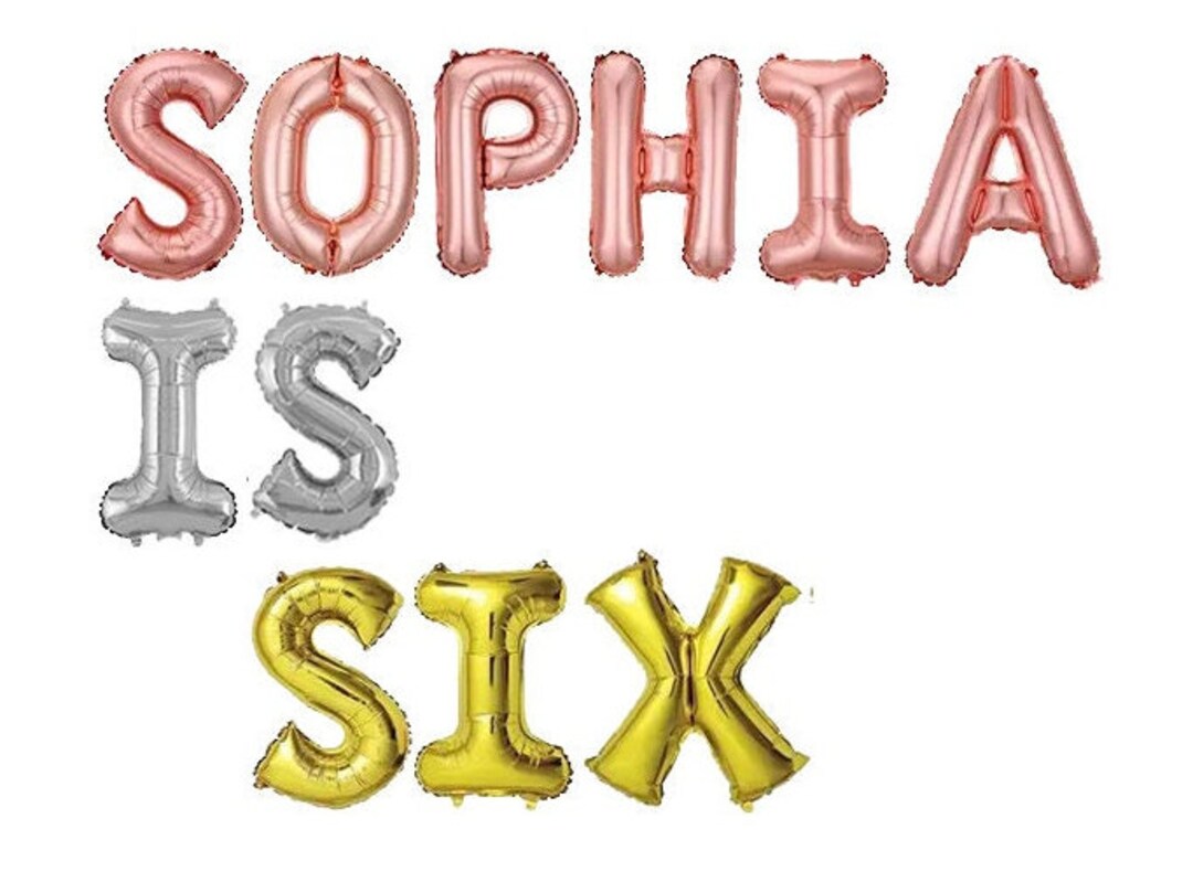 Sixth Birthday Banner Balloon I Am Six Personalized Name - Etsy