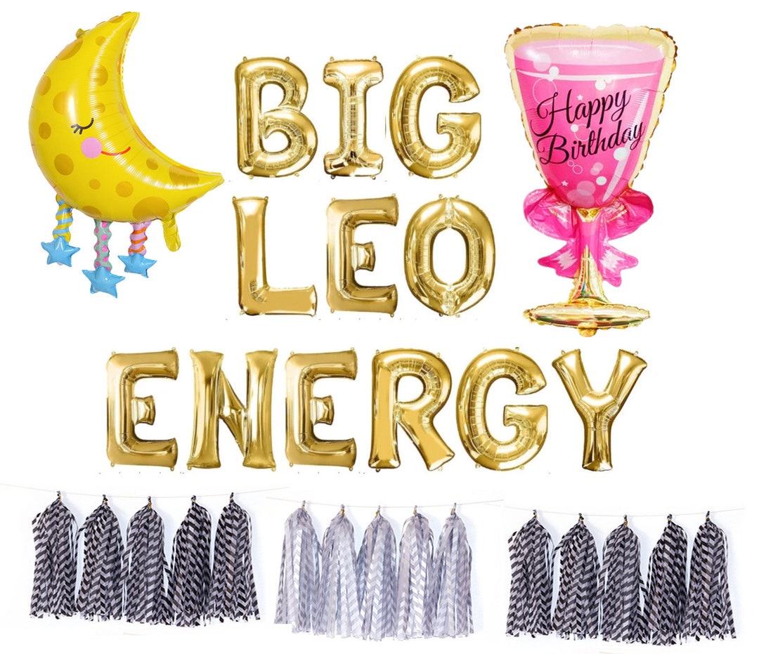 BIG LEO ENERGY 21st Birthday Decorations, Big Leo Energy Balloon Banner ...