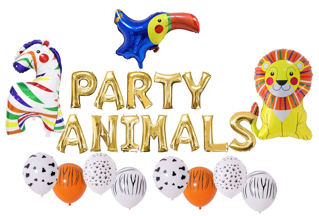 Party Animals Balloons Party Animals Banner Party Animals Letter ...