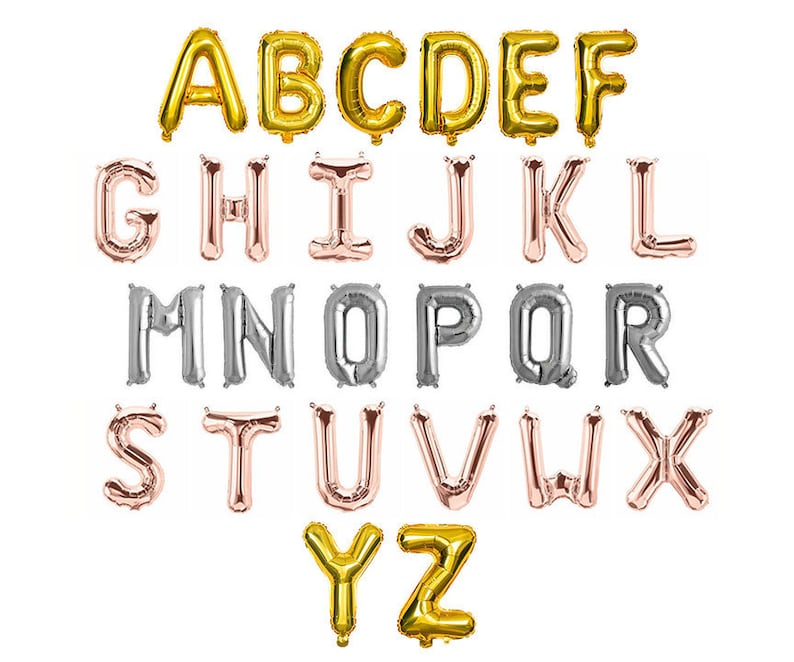 Rose Gold Letter Balloons 16 Inch Custom Phrase Banner | Etsy