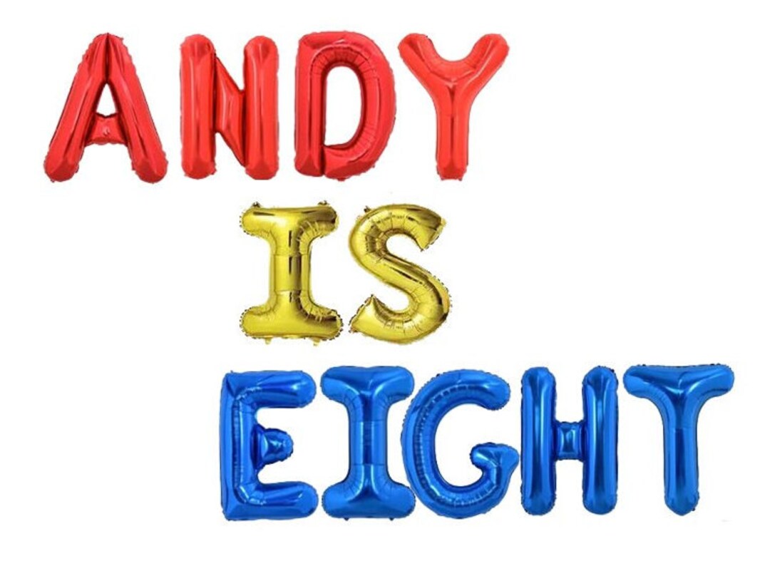 Eighth Birthday Banner Balloon I Am Eight Personalized Name - Etsy