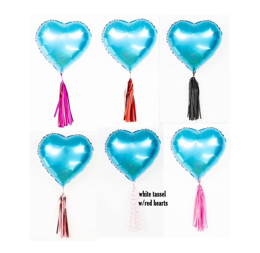 18" Mid Blue Heart Balloon Light Blue Hearts Balloons Heart Foil ...
