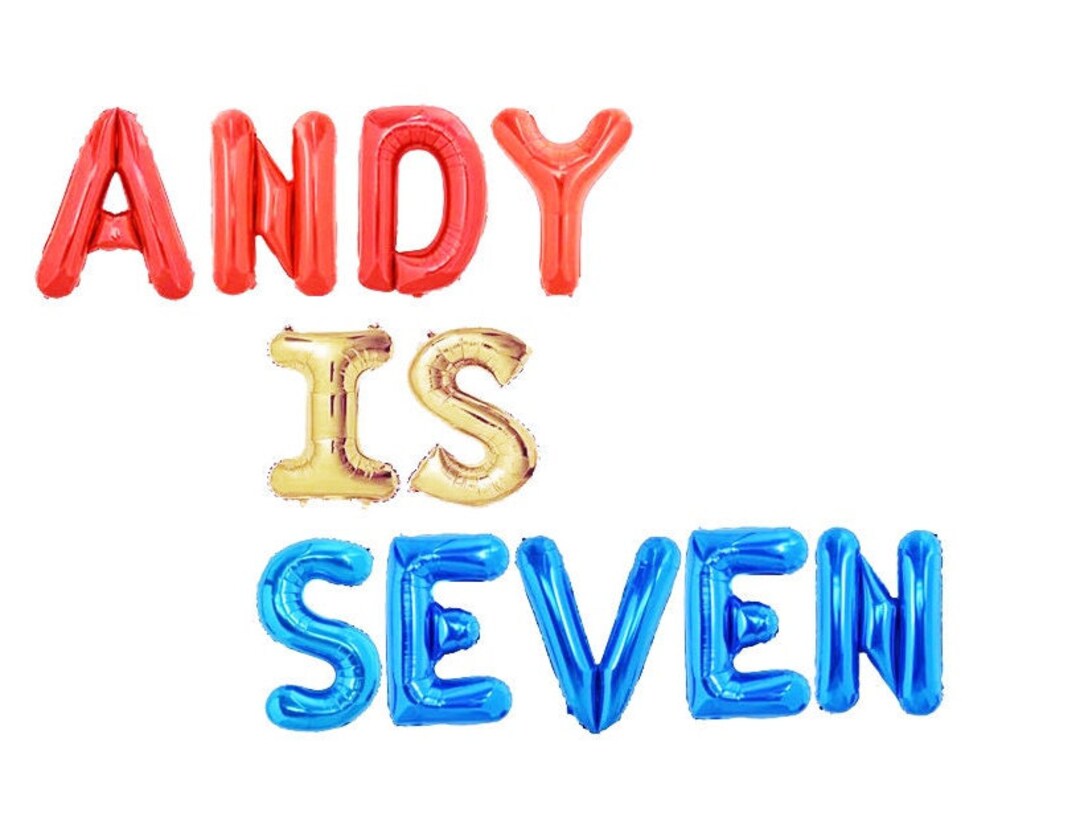 Seventh Birthday Banner Balloon | I Am Seven Personalized Name Banners ...
