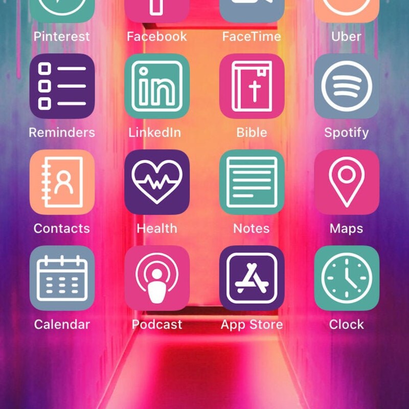 Ios 14 Icons Neon - Etsy
