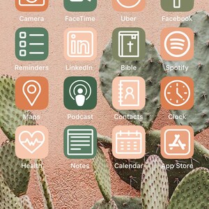 Cactus Vibes Ios 14 Aesthetic iPhone App Icons - 50 Pack - Etsy