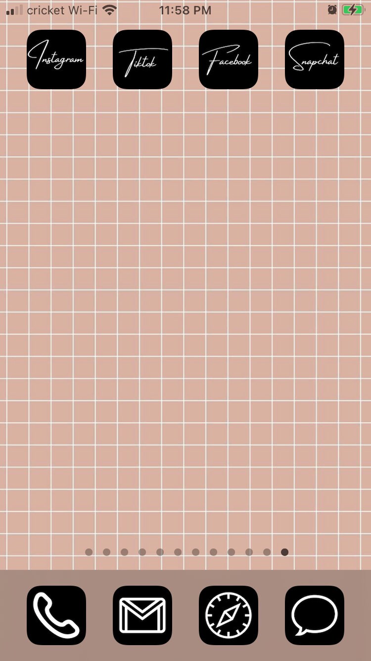 White Script Font | 4 Ios 14 App Icons | Ios14 Social Media Icons for ...