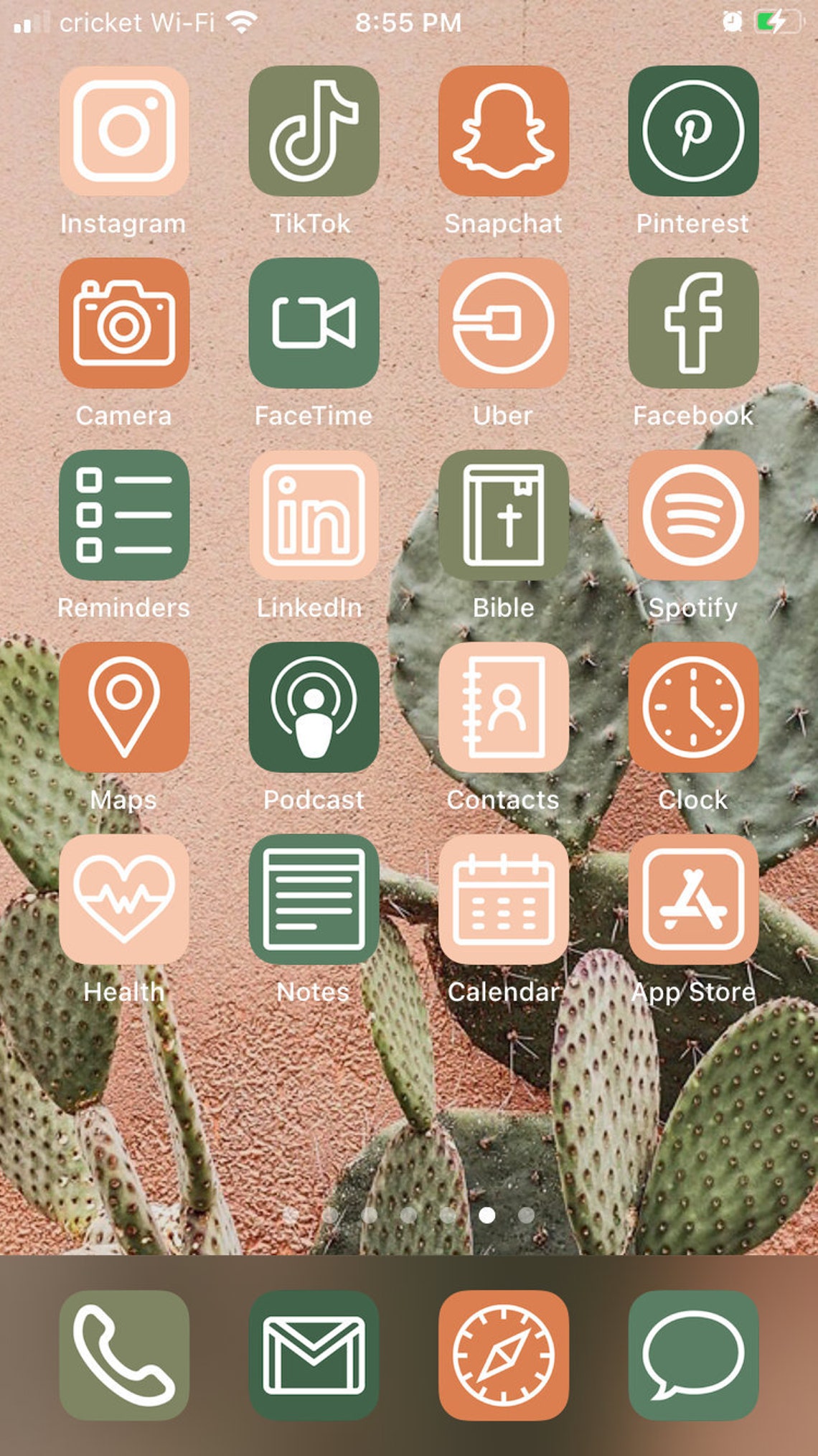 Cactus Vibes Ios 14 Aesthetic iPhone App Icons - 50 Pack - Etsy