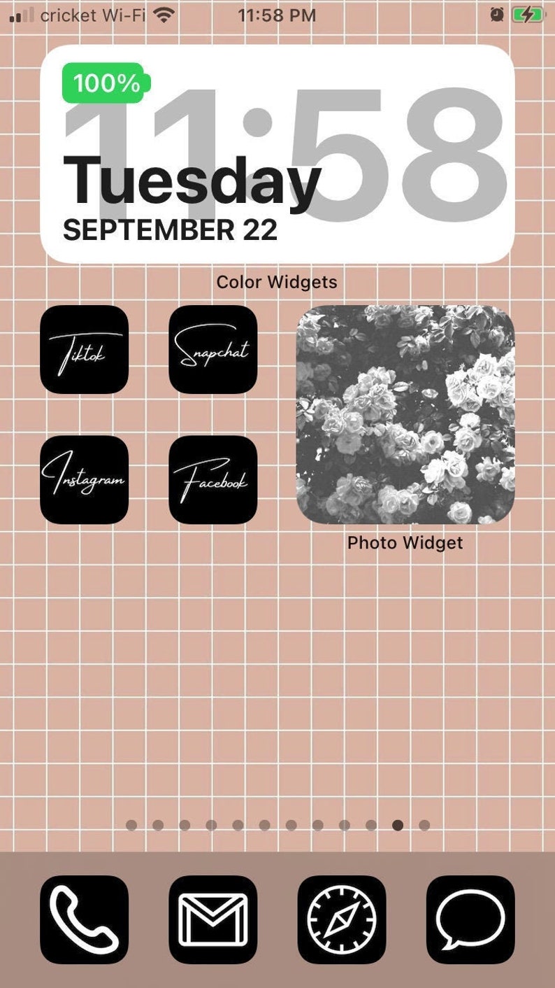 White Script Font | 4 Ios 14 App Icons | Ios14 Social Media Icons for ...