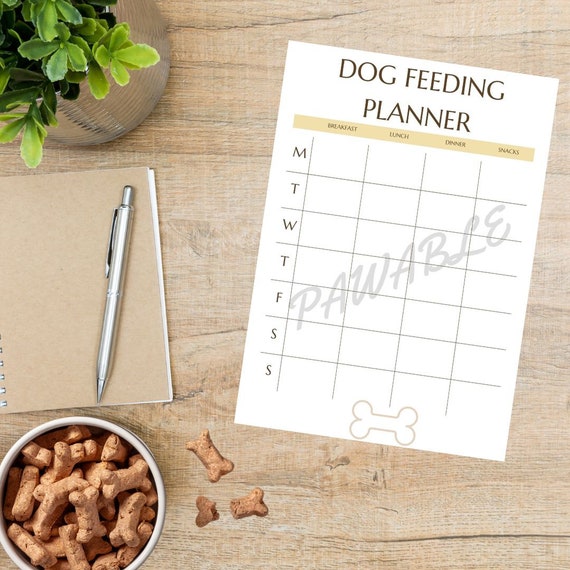 Dog Weekly Feeding Planner Printable Downloadable PDF - Etsy