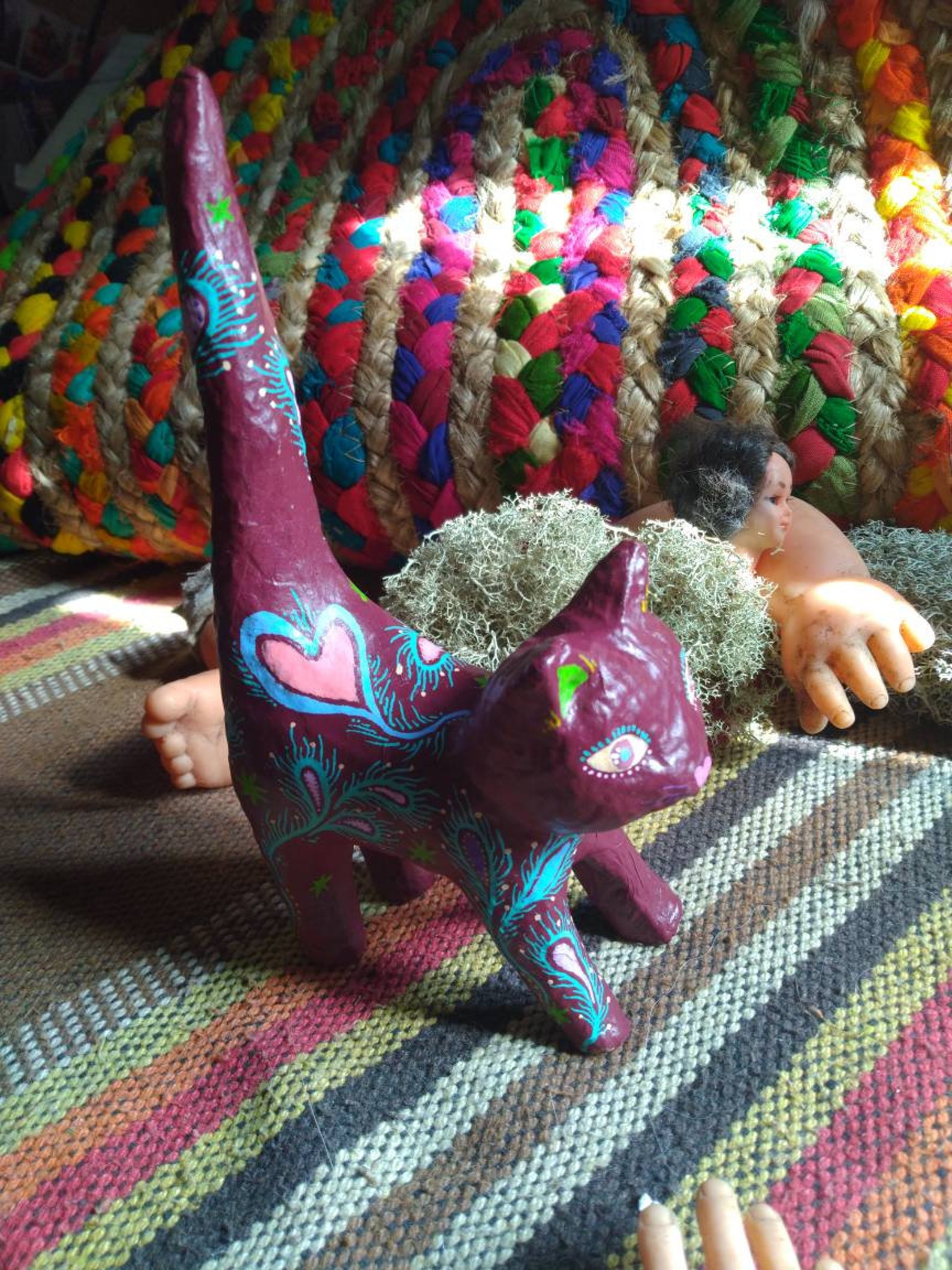 Small cats in chewed paper. Painted with posca. Cat / | Etsy