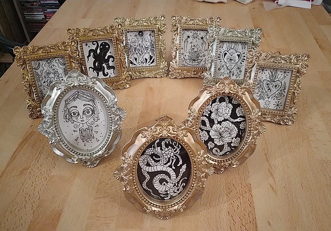 Small Baroque Style Frames to Place or Hang Oval or Rectangular Unique ...