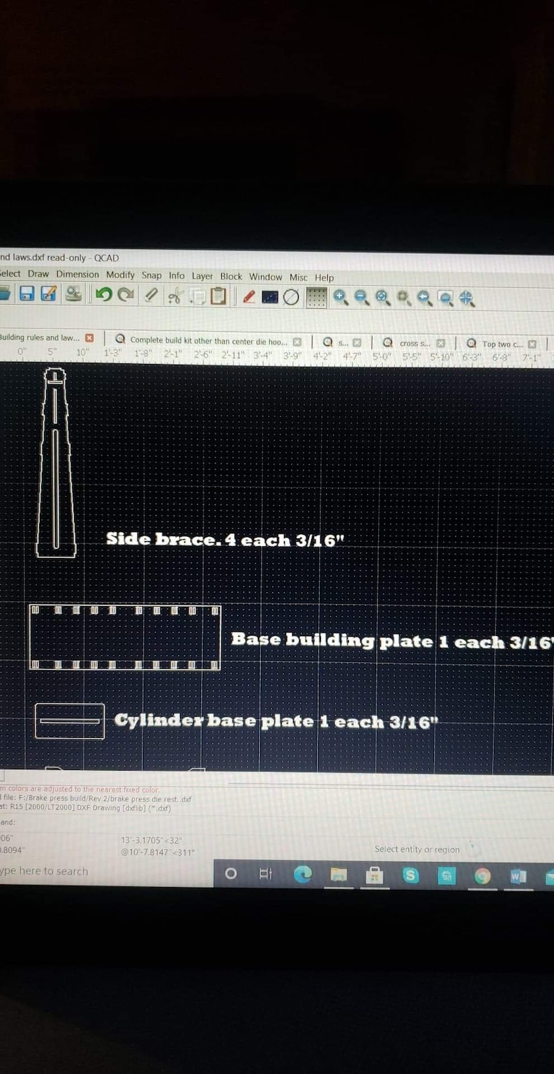 Brake Press DXF File. "dxf File Only" - Etsy