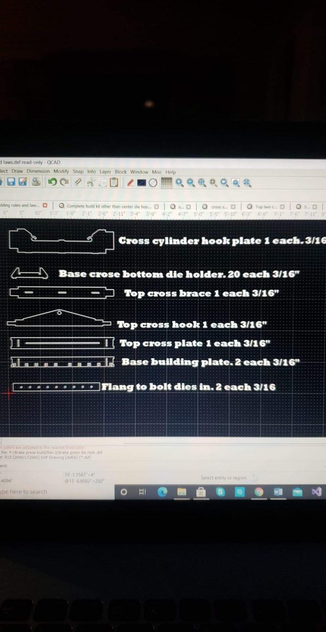 Brake Press DXF File. "dxf File Only" - Etsy