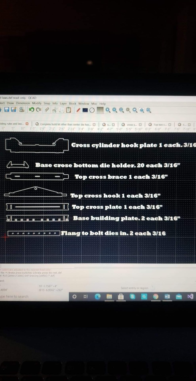Brake Press DXF File. "dxf File Only" - Etsy