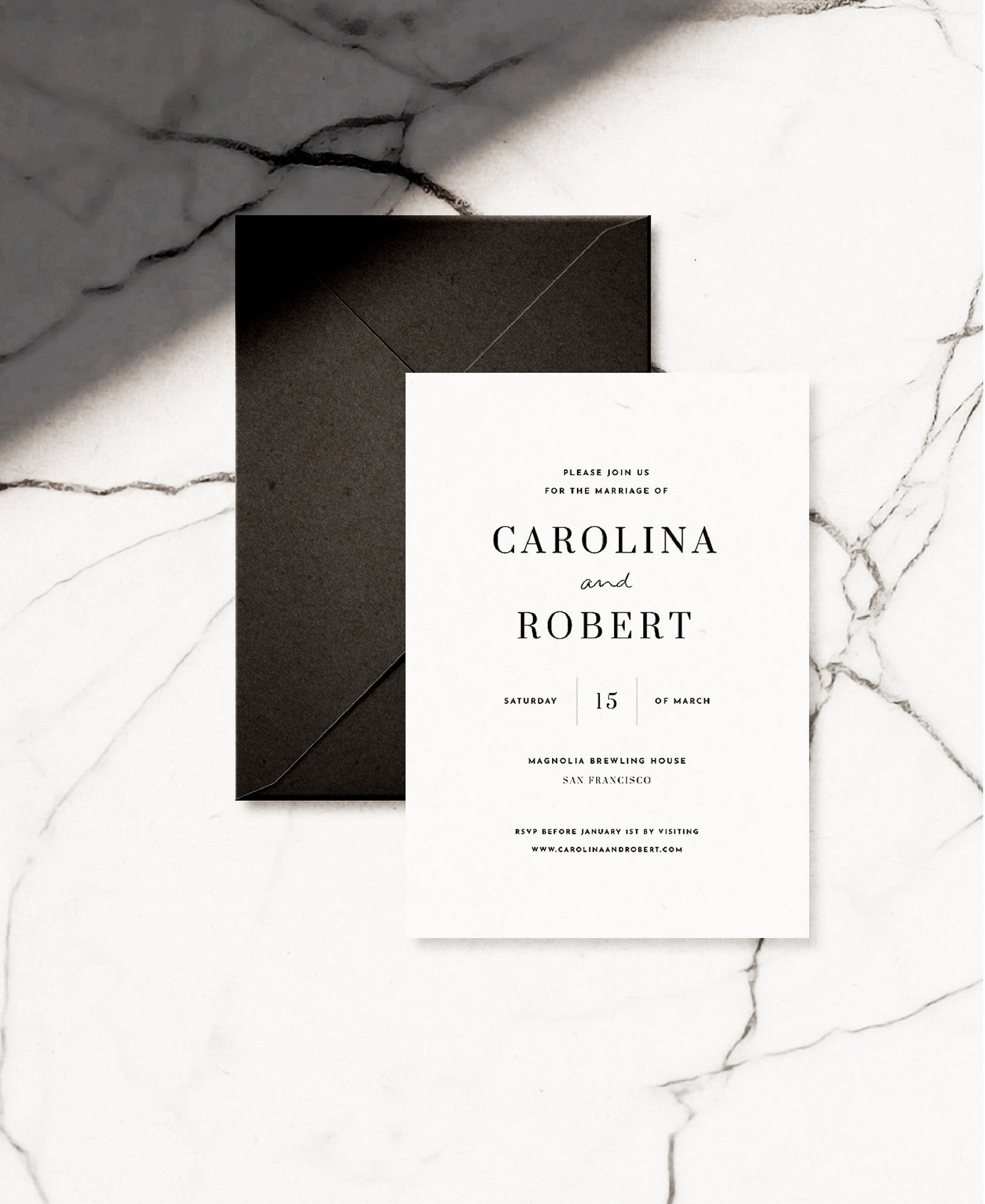 Classic Invitation Template Suite, Modern Wedding Invitation, Minimal ...