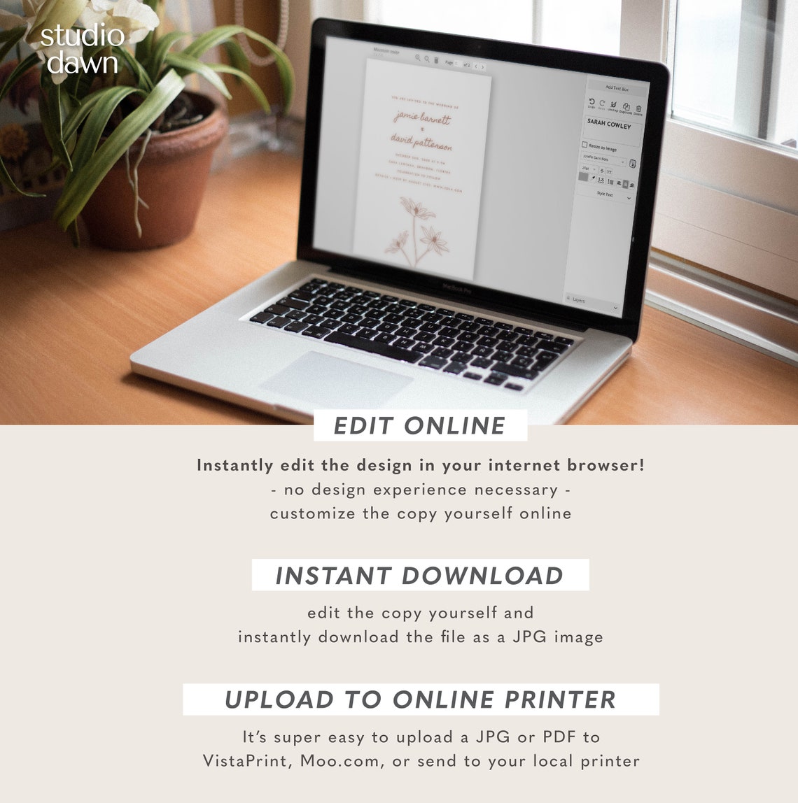 Starlet Terracotta Wedding Invitation Set Template Simple - Etsy