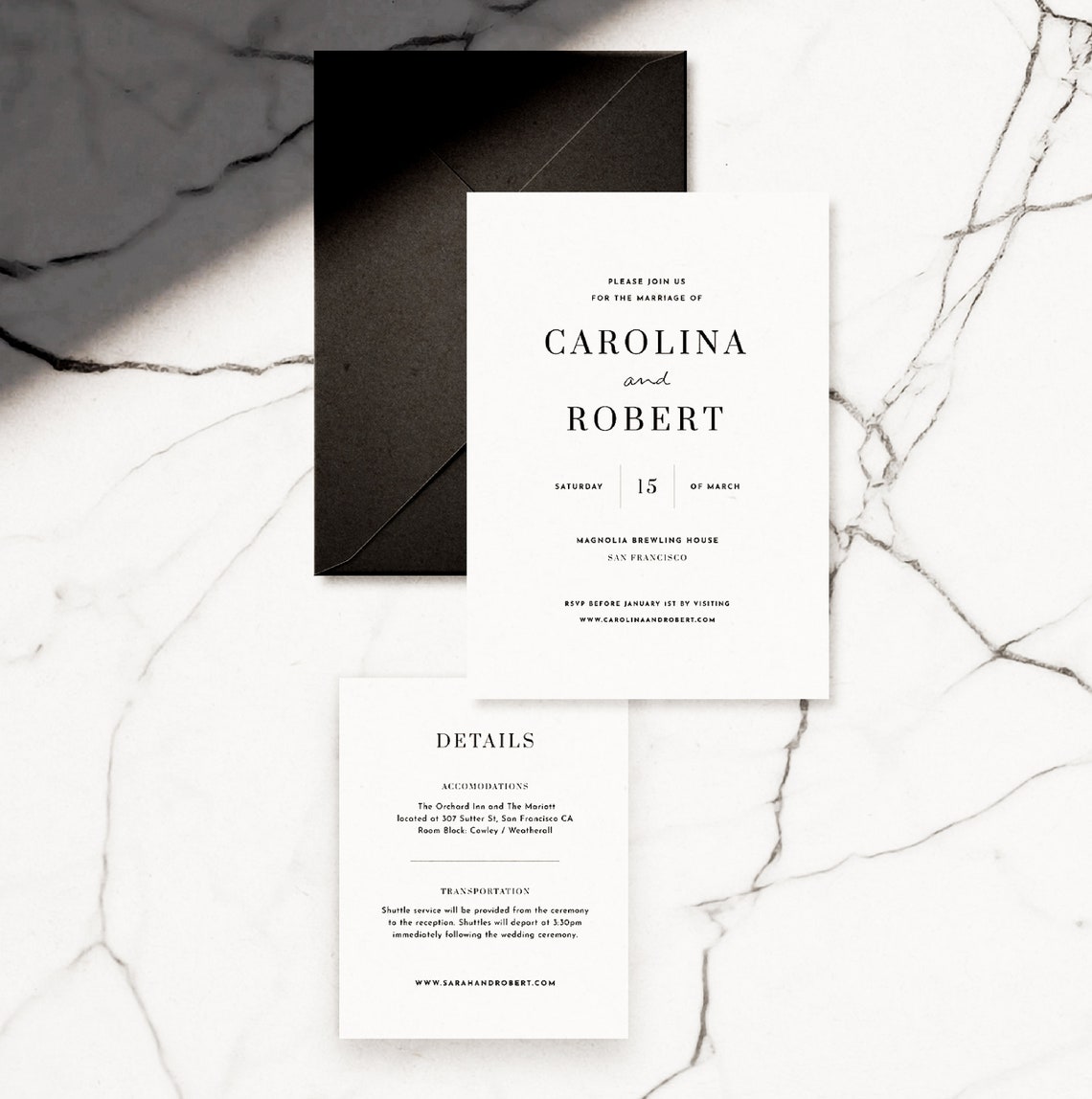 Classic Invitation Template Suite, Modern Wedding Invitation, Minimal ...