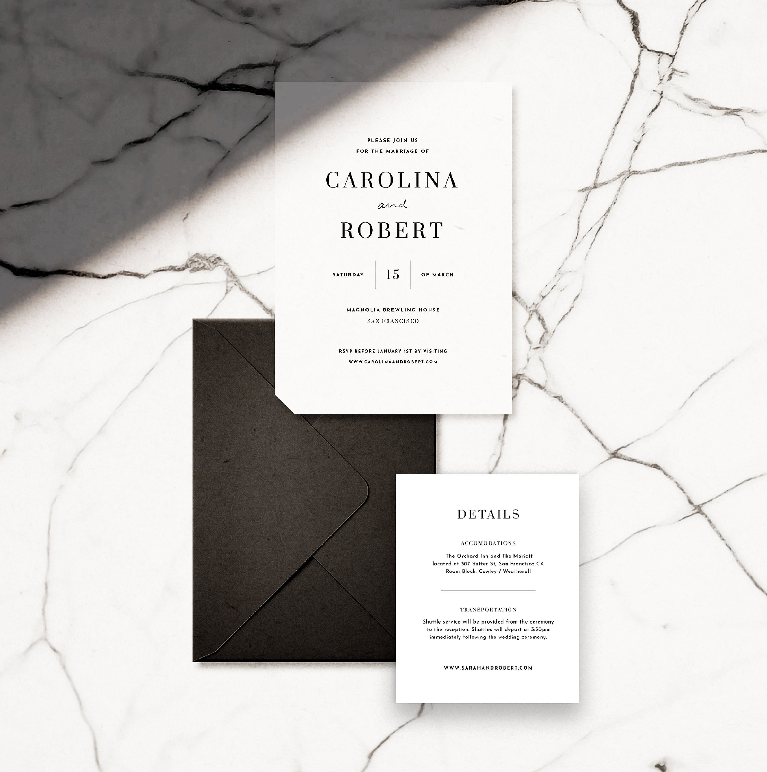 Classic Invitation Template Suite, Modern Wedding Invitation, Minimal ...