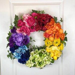 Rainbow Pride Wreath,floral Pride Wreath,pride Month Decor,lgbtq ...