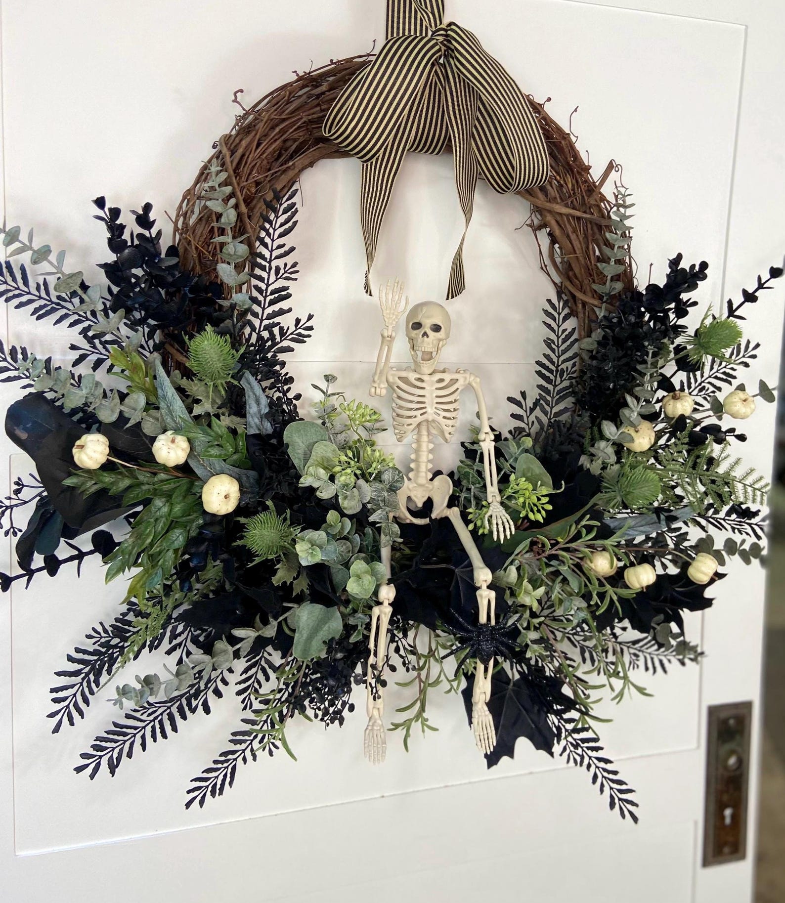 Halloween Skeleton Wreath,gothic Halloween Skeleton Wreath,elegant ...