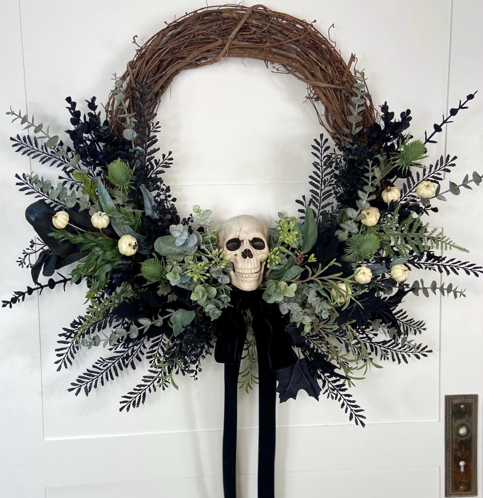 Halloween Skeleton Wreath,gothic Halloween Skeleton Wreath,elegant ...