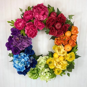 Rainbow Pride Wreath,floral Pride Wreath,pride Month Decor,lgbtq ...