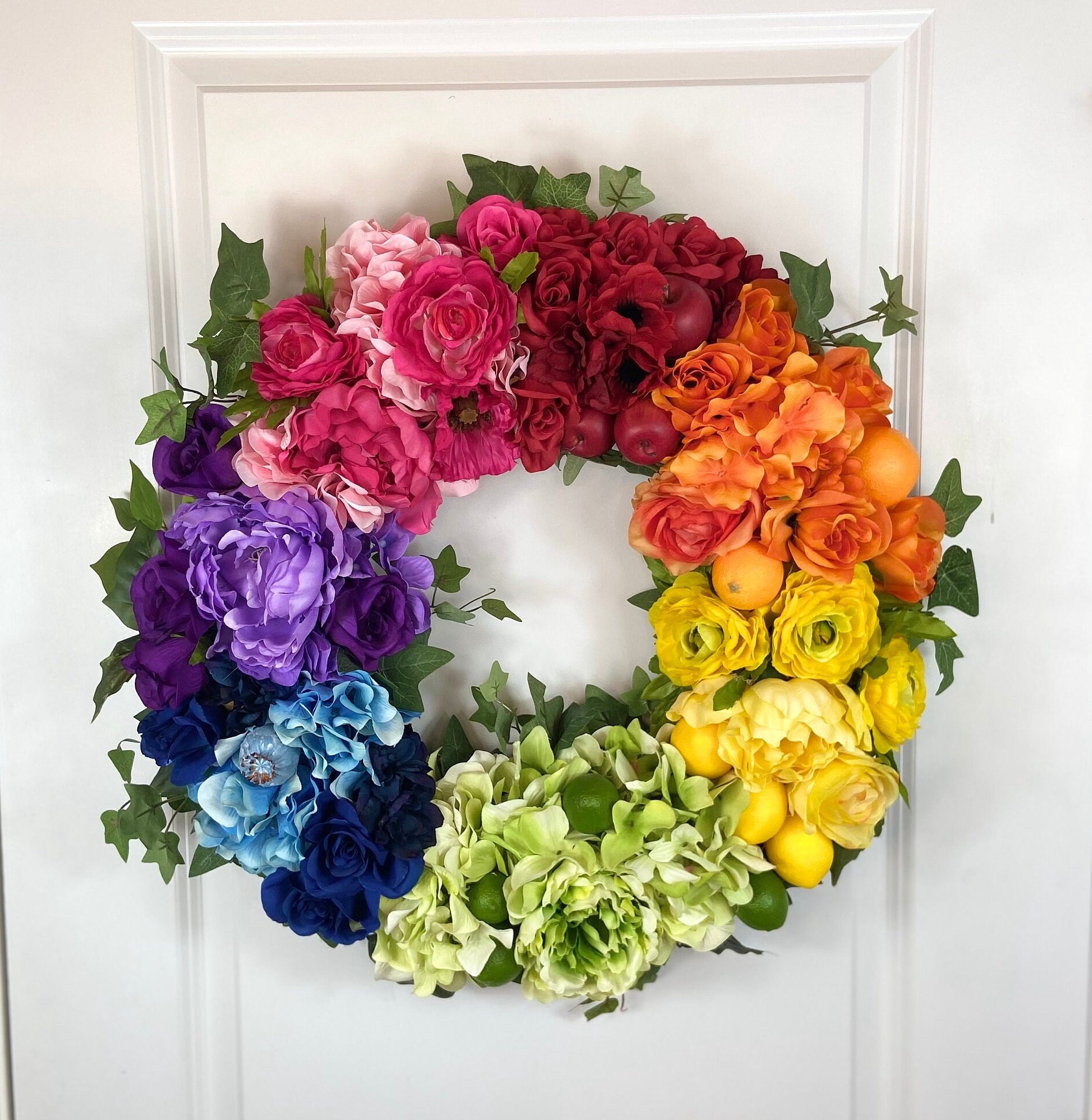 Rainbow Pride Wreath,floral Pride Wreath,pride Month Decor,lgbtq ...