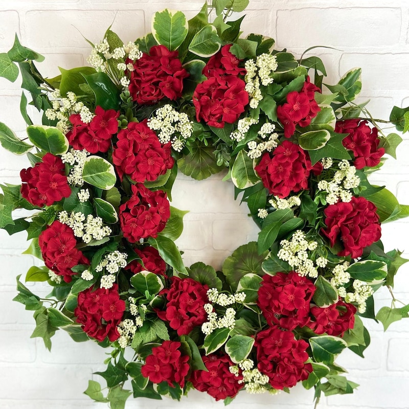 Large Red Flower Wreath - Etsy