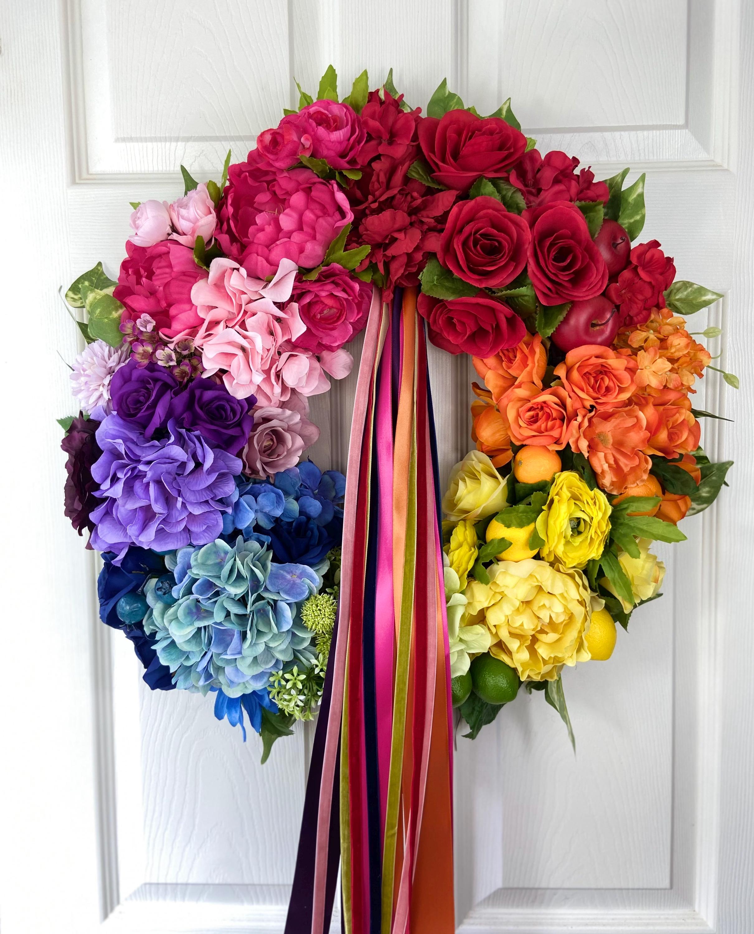 Rainbow Pride Wreath,floral Pride Wreath,pride Month Decor,lgbtq ...