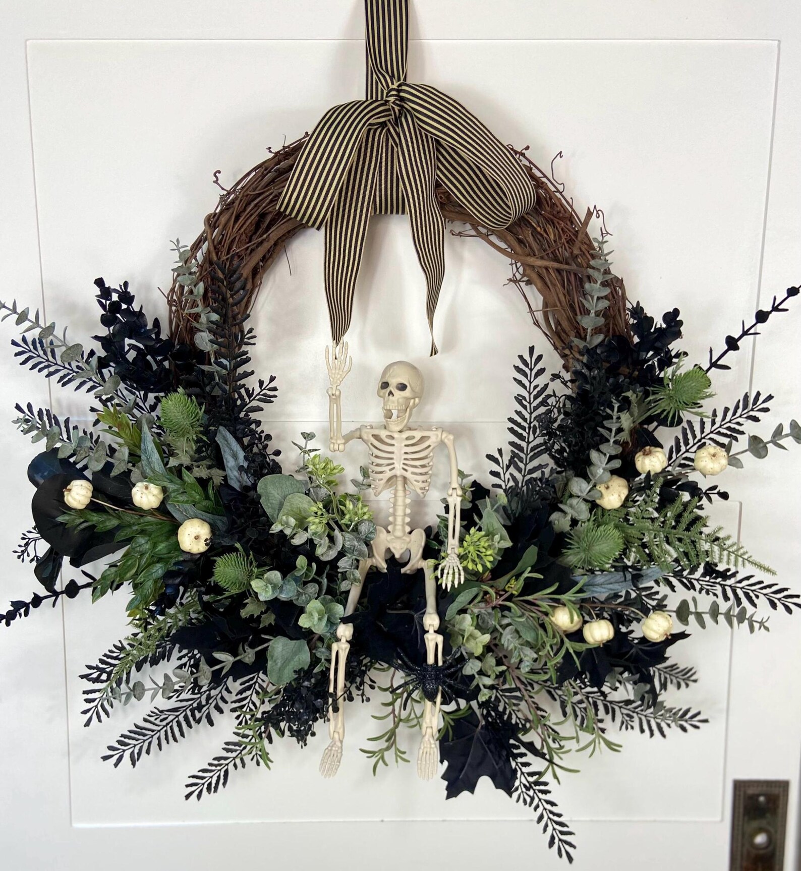 Halloween Skeleton Wreath,gothic Halloween Skeleton Wreath,elegant ...