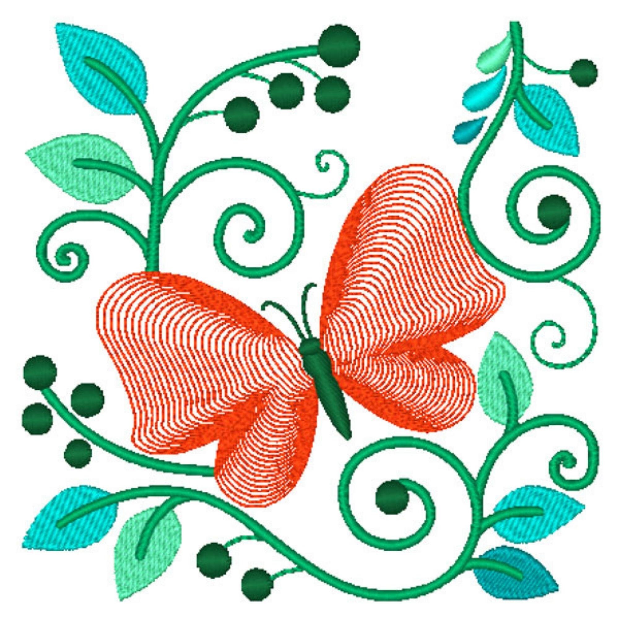 Stylish Butterflies Embroidery Designs, Quilt Embroidery, Linen ...