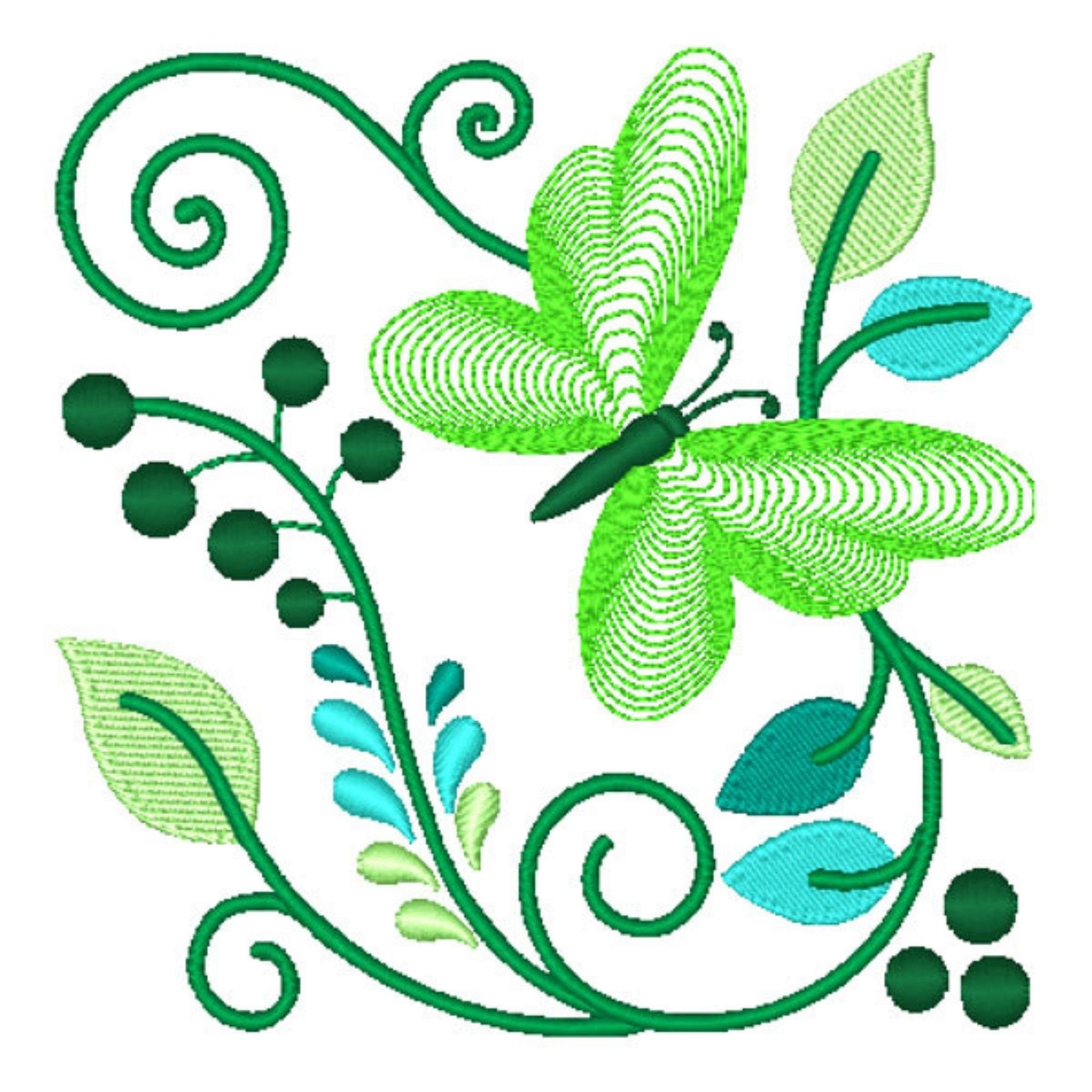 Stylish Butterflies Embroidery Designs, Quilt Embroidery, Linen ...