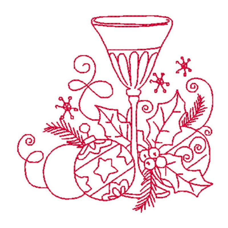 Christmas Redwork - Etsy