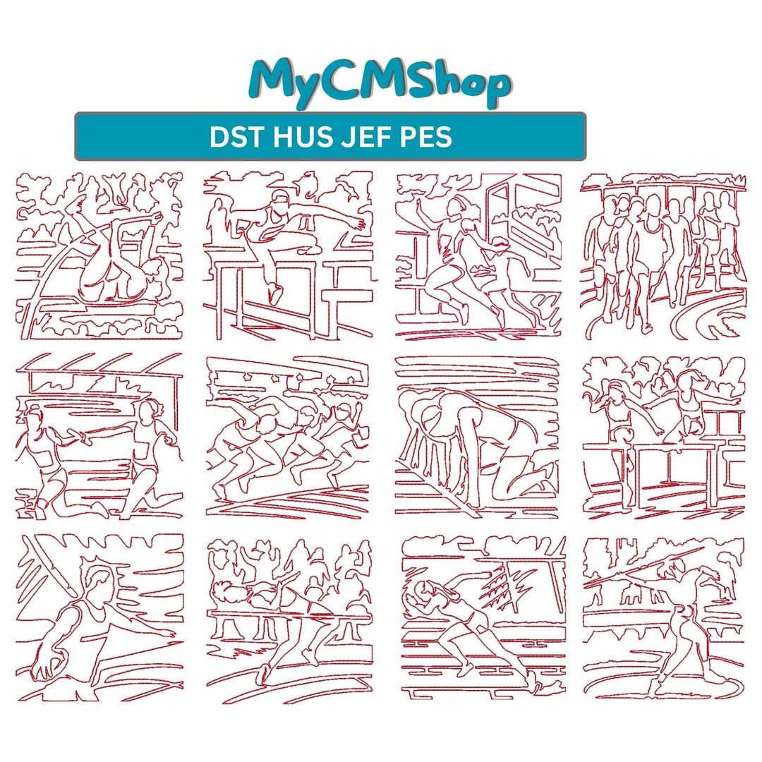 DESIGN SET: Track and Field, Embroidery Designs, Machine Embroidery ...