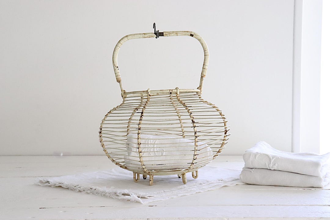 Antique French Wire Egg Basket. French Country Round Egg Basket. - Etsy