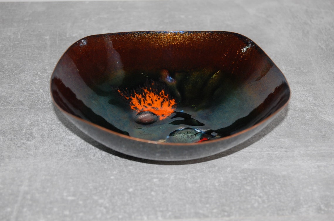 Mid century Emaillschale Studio Cellini Italy 1960 Enamel bowl - Etsy.de