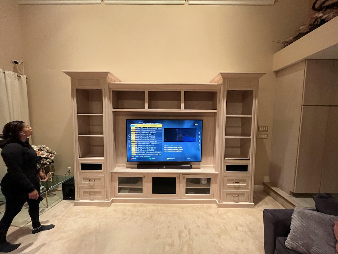 Large TV Entertainment Center / Wall Unit - Etsy