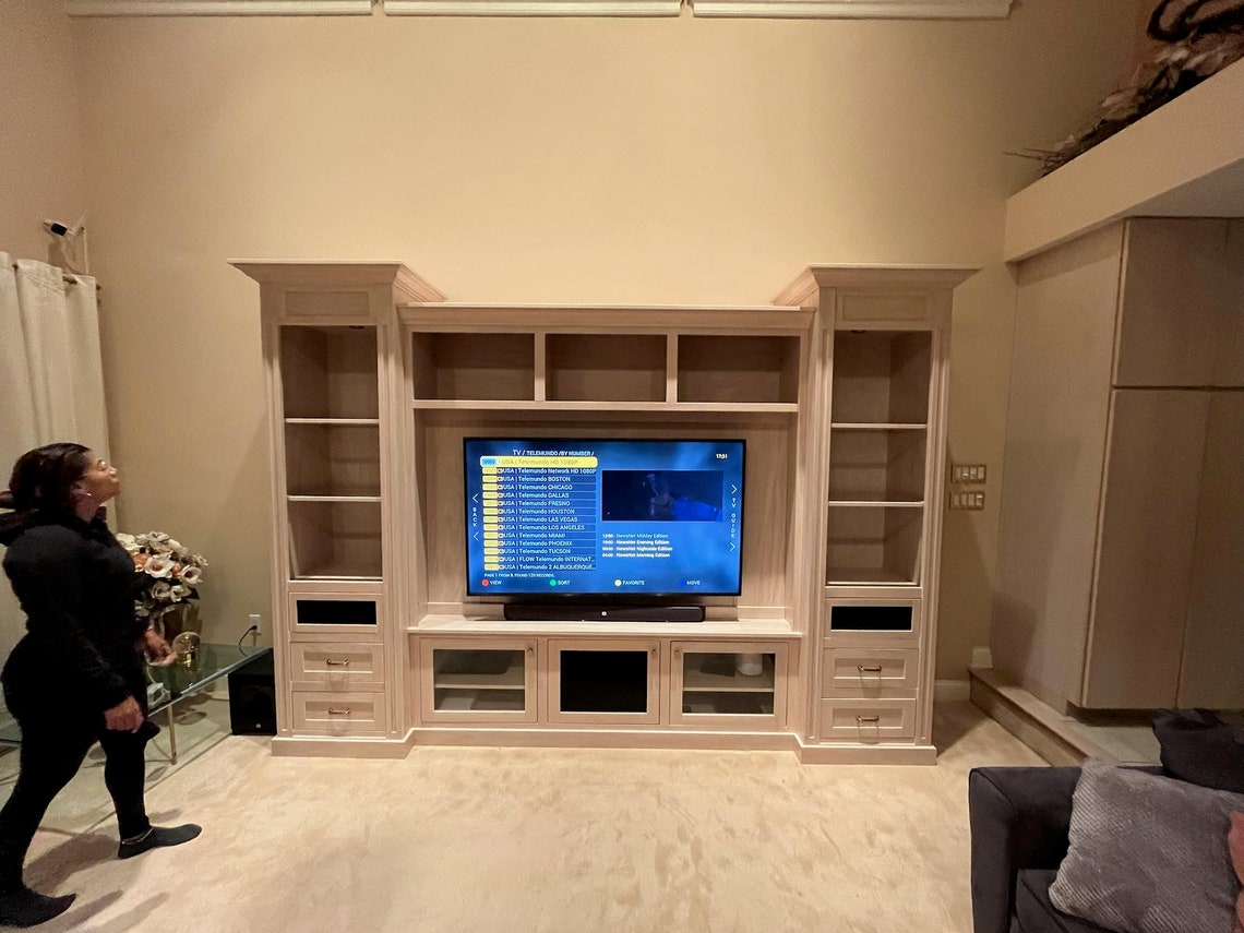 Large TV Entertainment Center / Wall Unit - Etsy