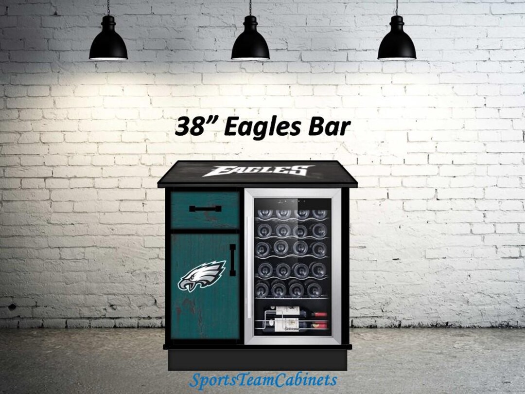 38" PHILADELPHIA EAGLES Bar Cabinet With Fridge!!!! - Etsy