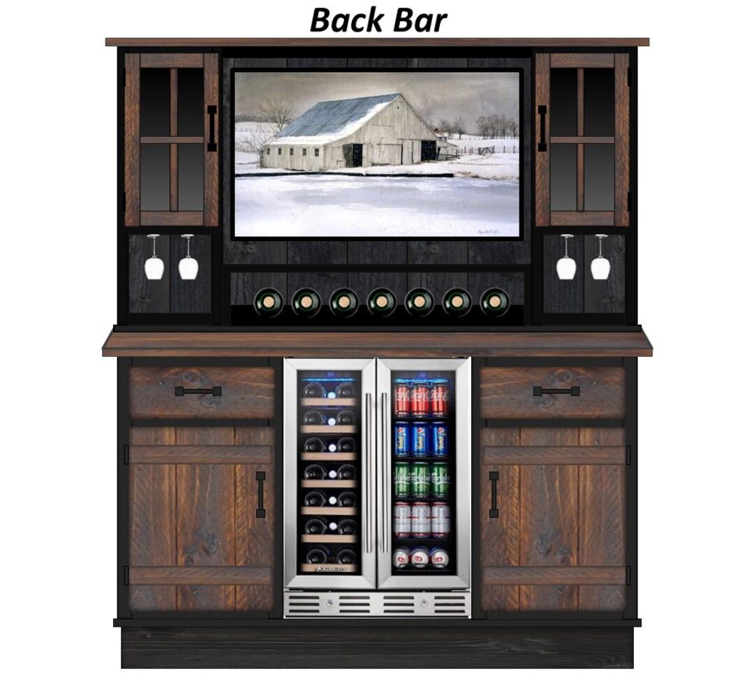Awesome BACK BAR Hutch and FRONT Bar Set - Etsy