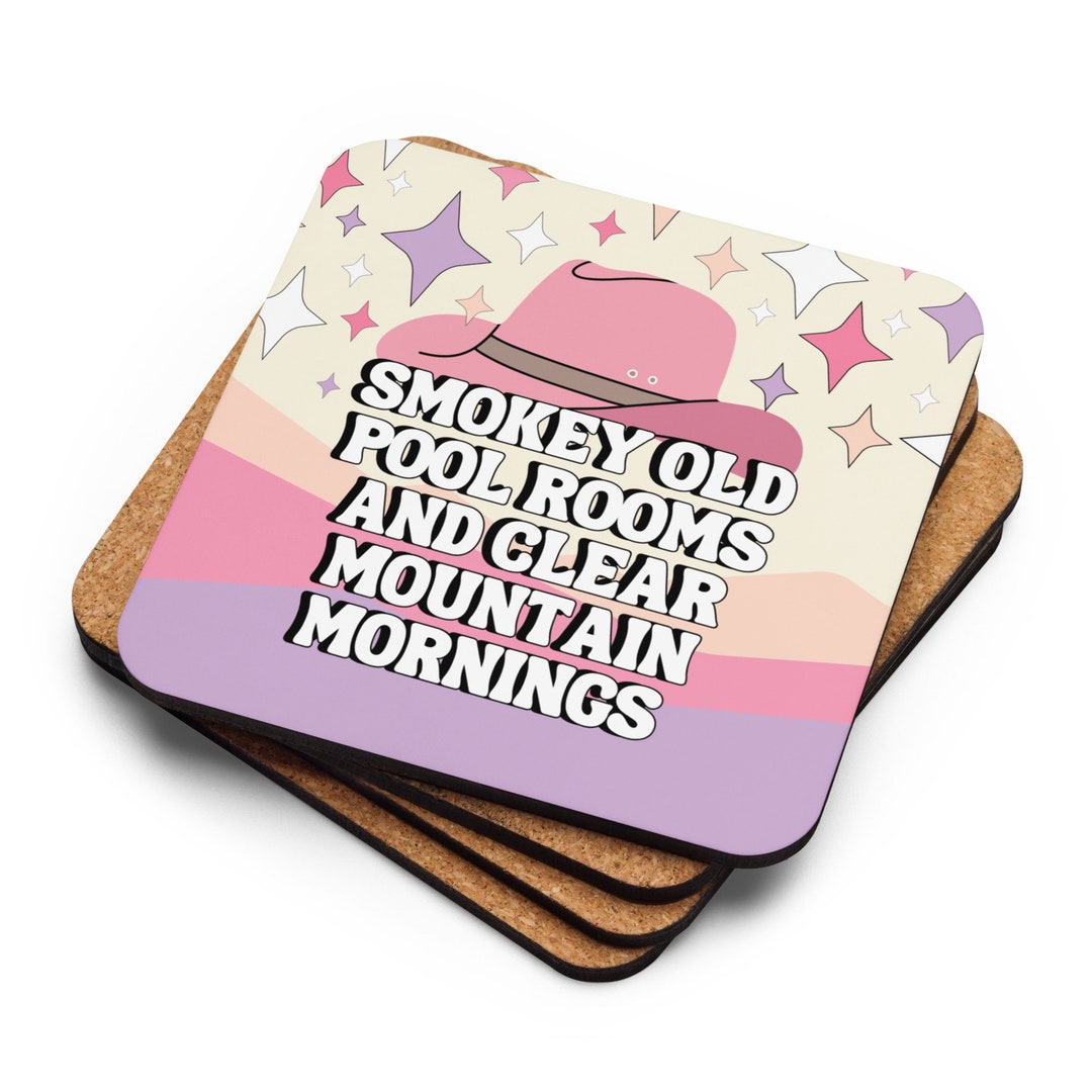 Smokey Old Pool Room Clear Mountain Mornings Cork-back Coaster Retro ...