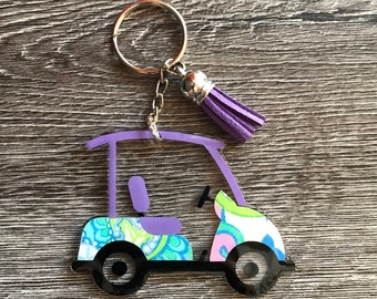 Golf Cart Keychain Golfers Key Ring Golfer Gift | Etsy