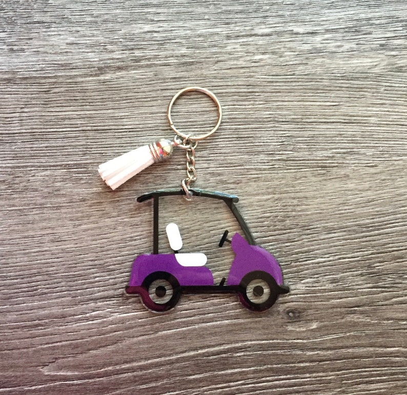 Golf Cart Keychain Golfers Key Ring Golfer Gift | Etsy